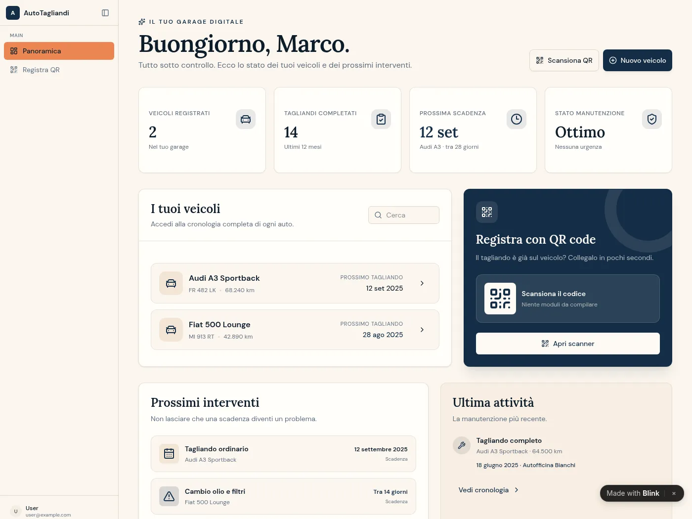 AutoTagliandi QR App