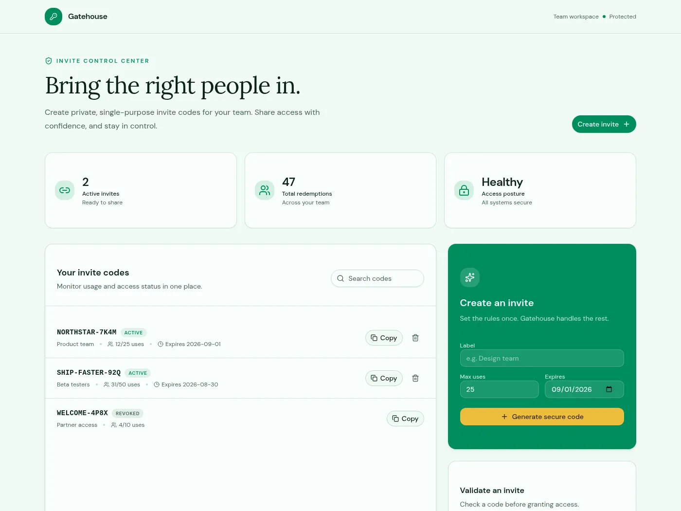 Secure Invite Generator