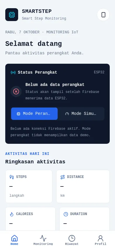 SMARTSTEP IoT Monitoring App