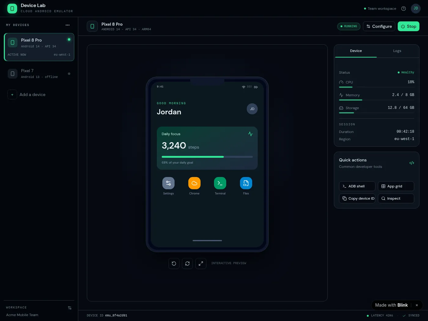 Cloud Android Emulator