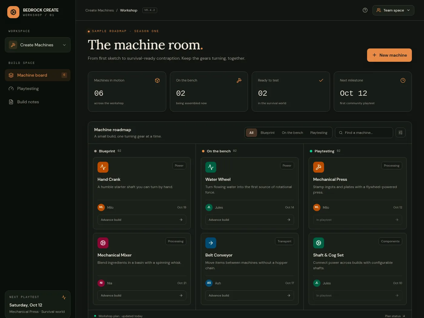 Bedrock Create Machines