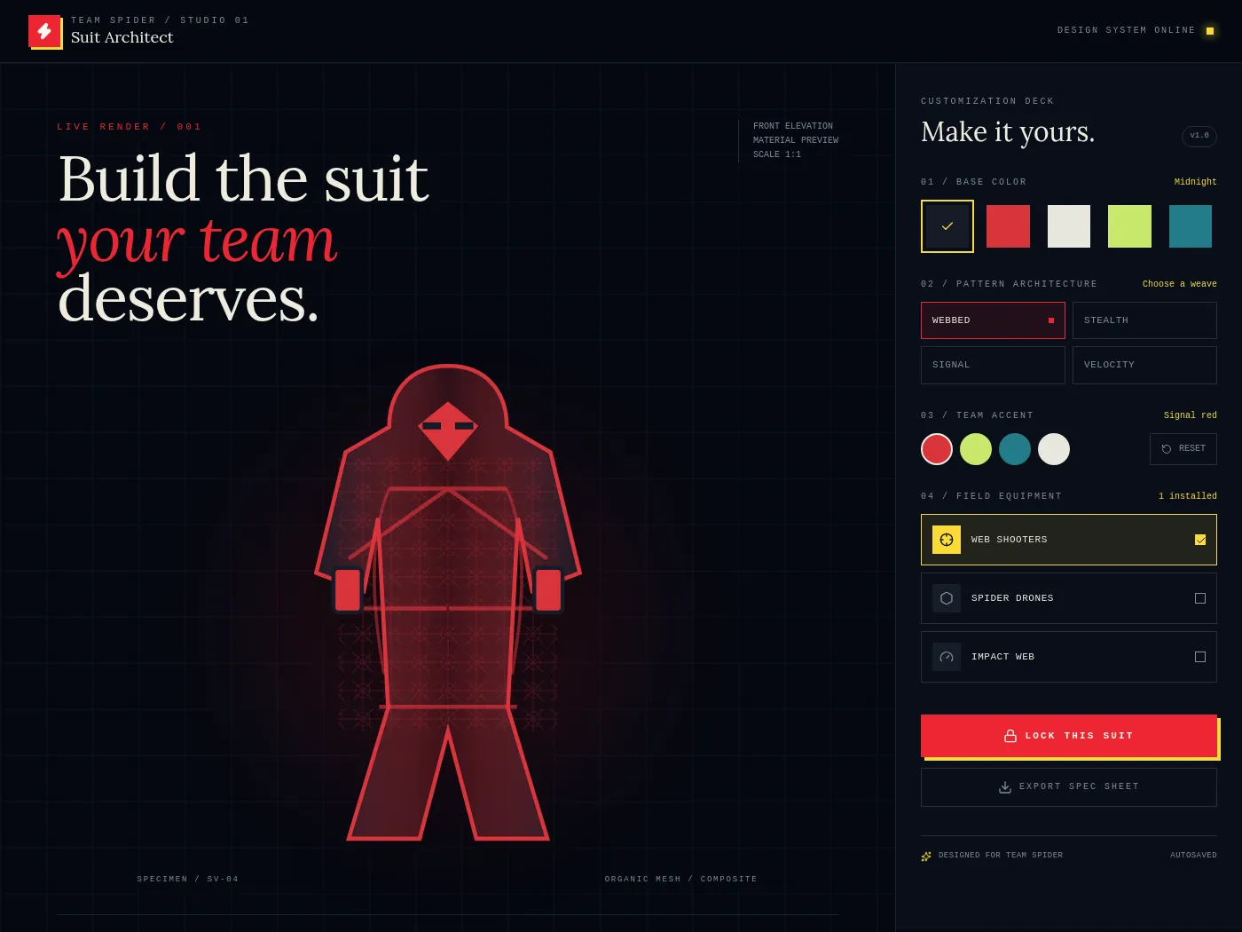 Spider-Suit Designer