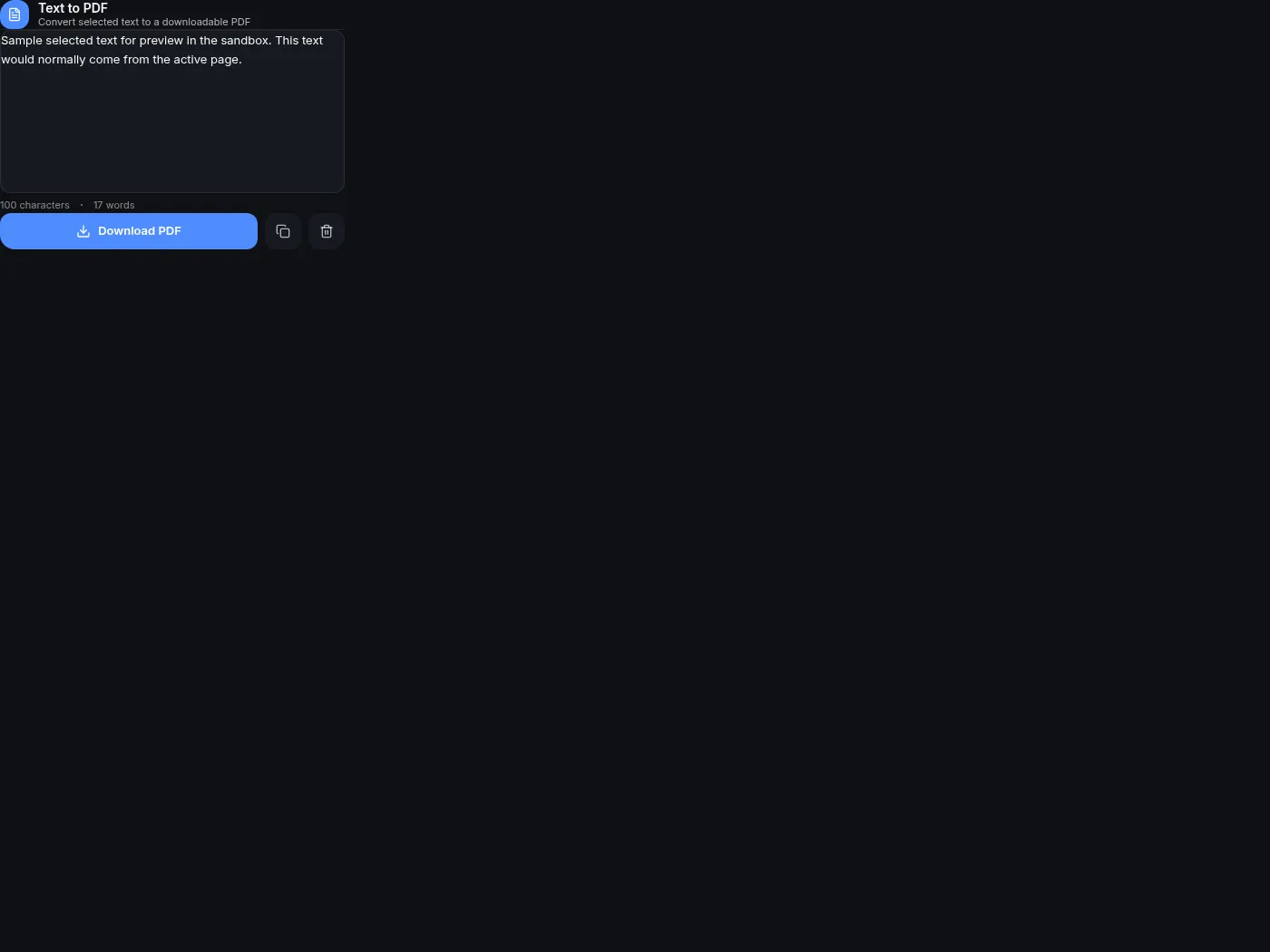 PDF Text Converter Extension