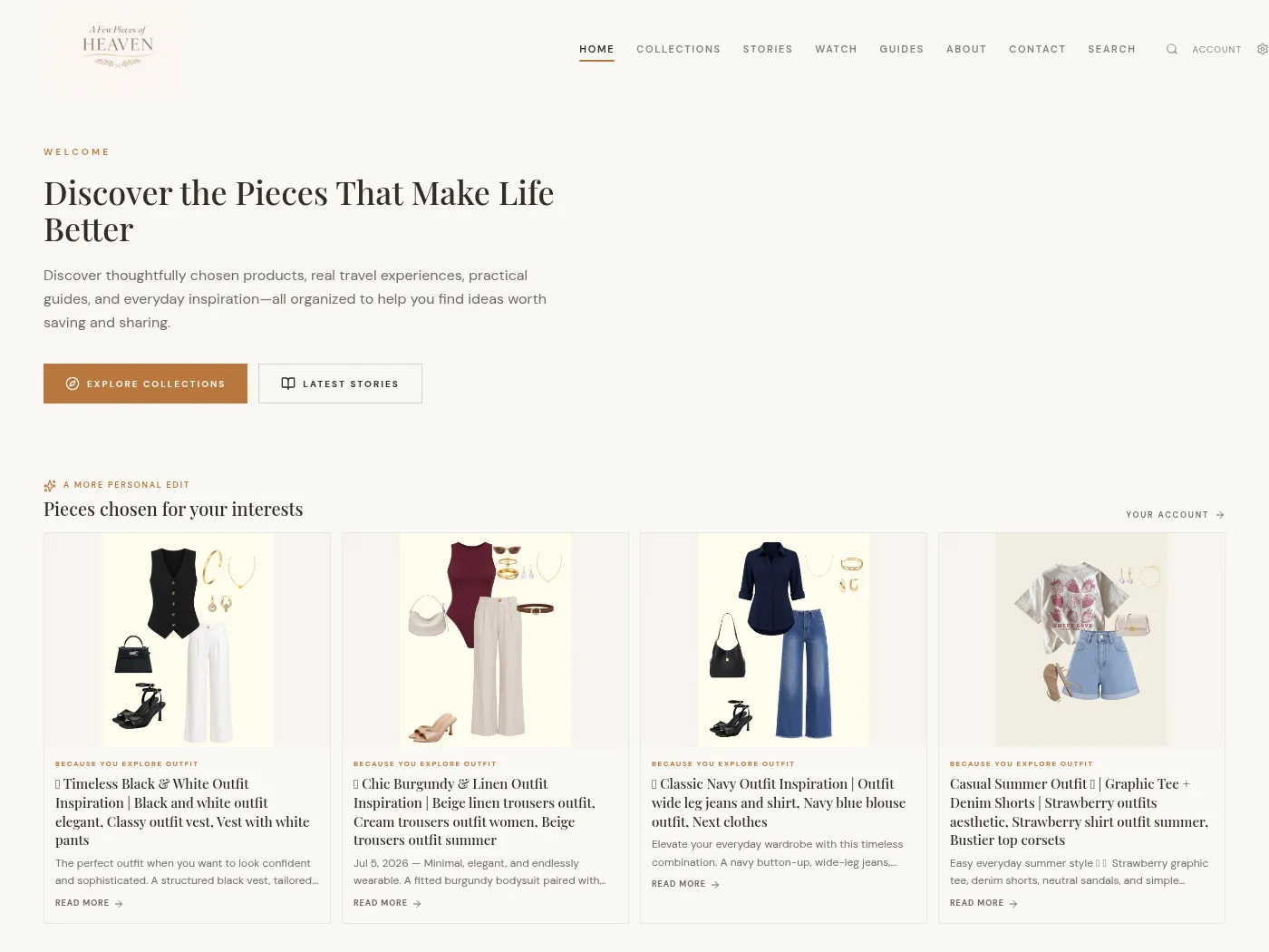 Pieces of Heaven Website