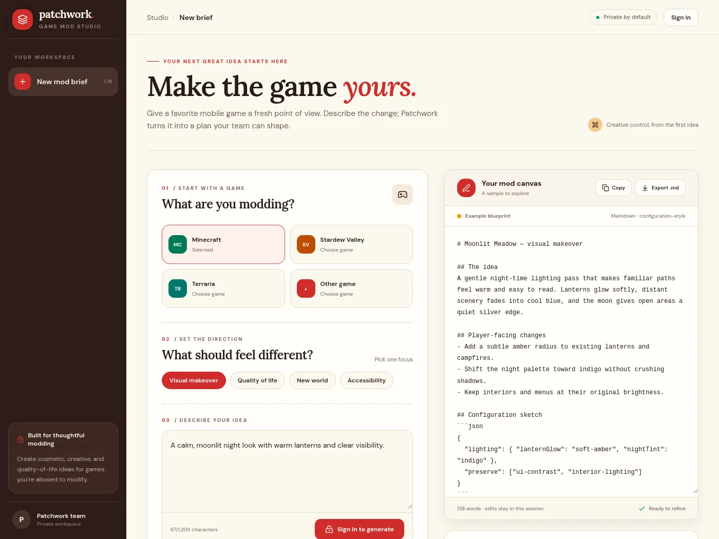 AI Game Mod Maker