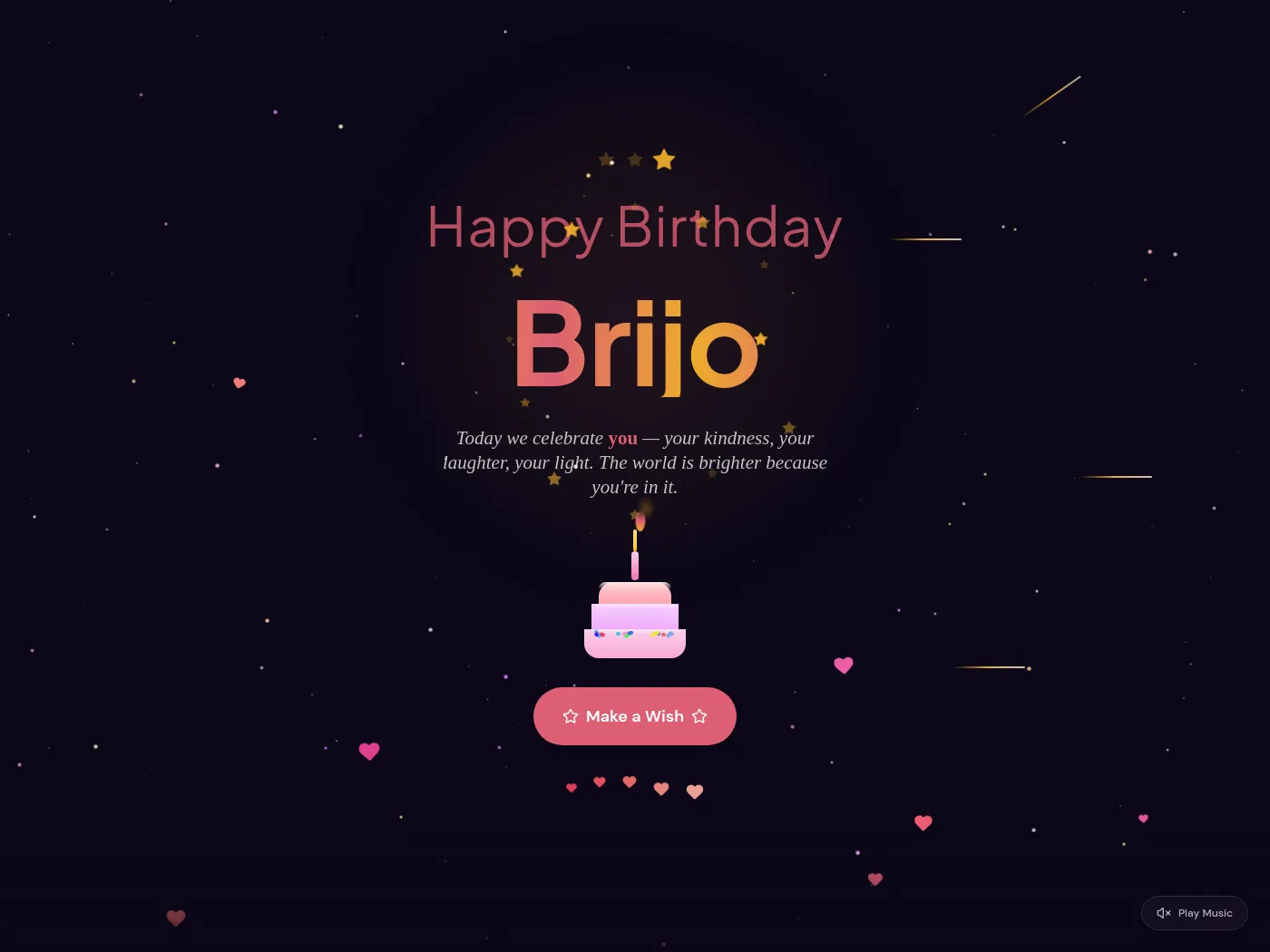 Birthday Tribute Page