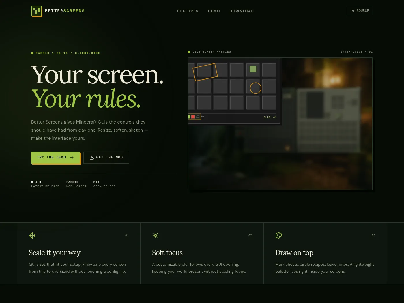 Better Screens Mod