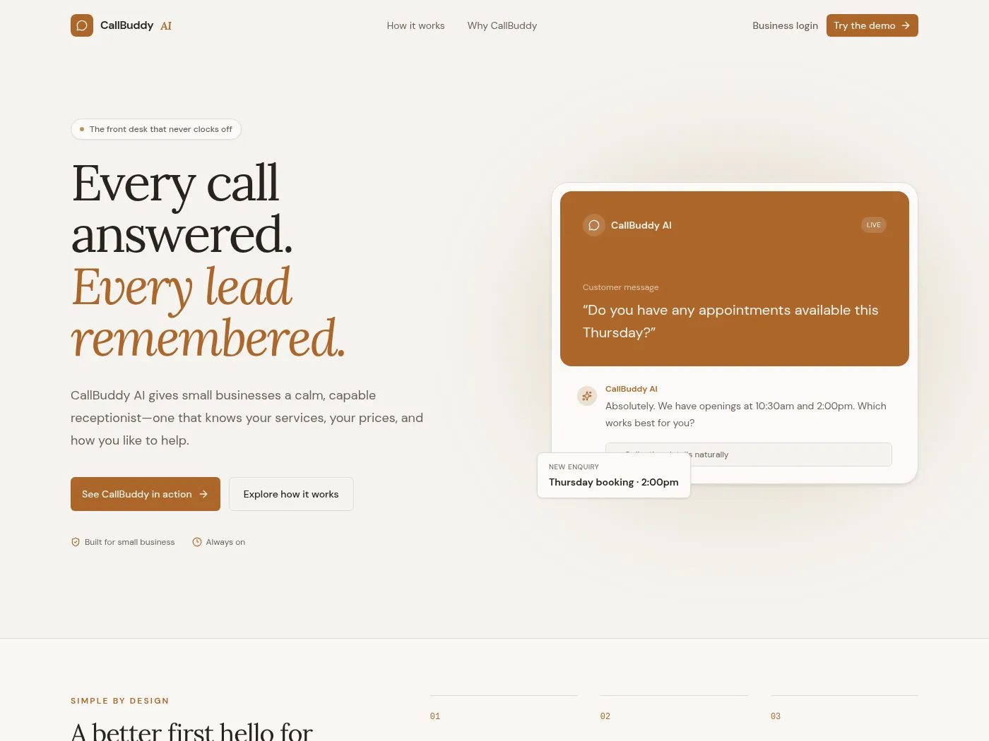 CallBuddy AI Receptionist