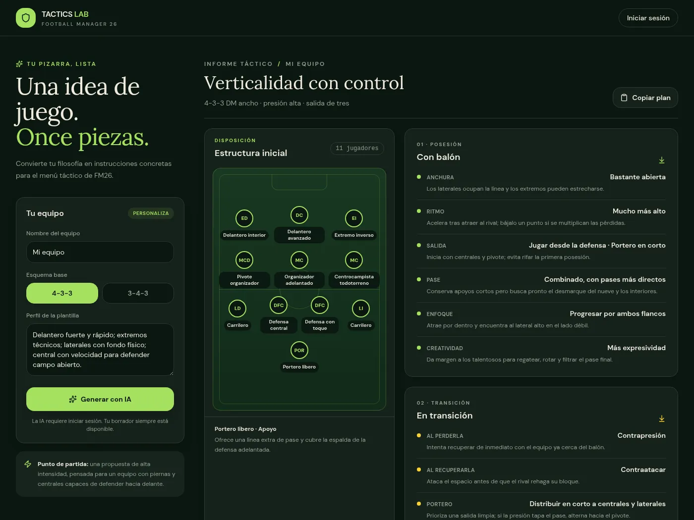 AI FM26 Tactics Builder