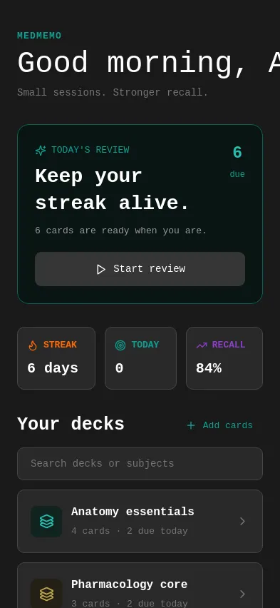 MedMemo Flashcards