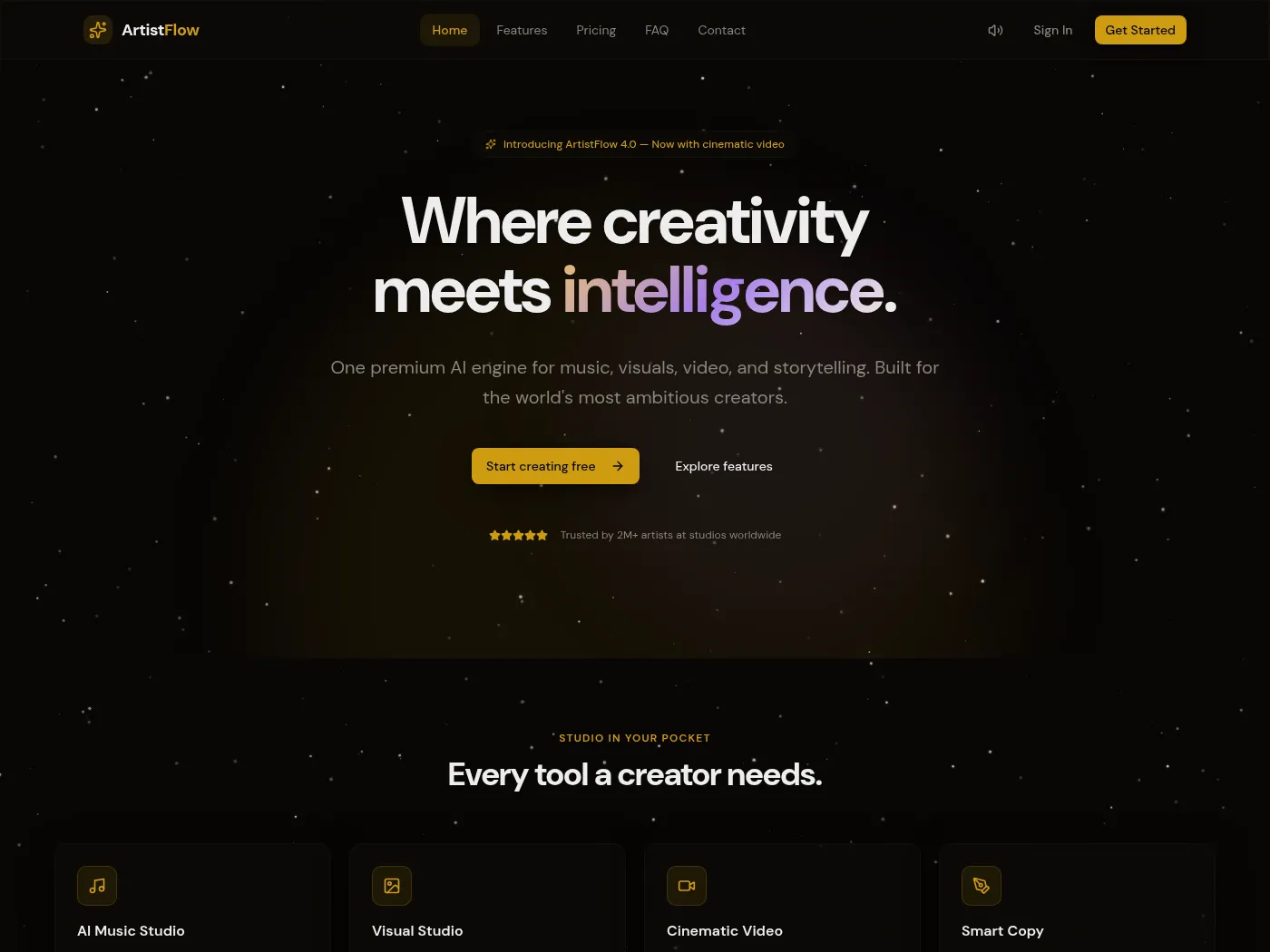 ArtistFlow AI Website