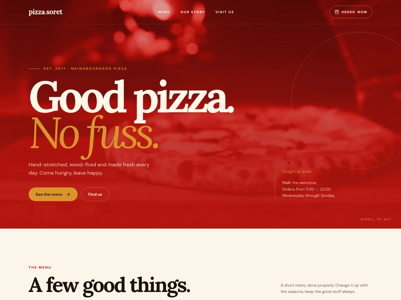 Pizza Soret Website