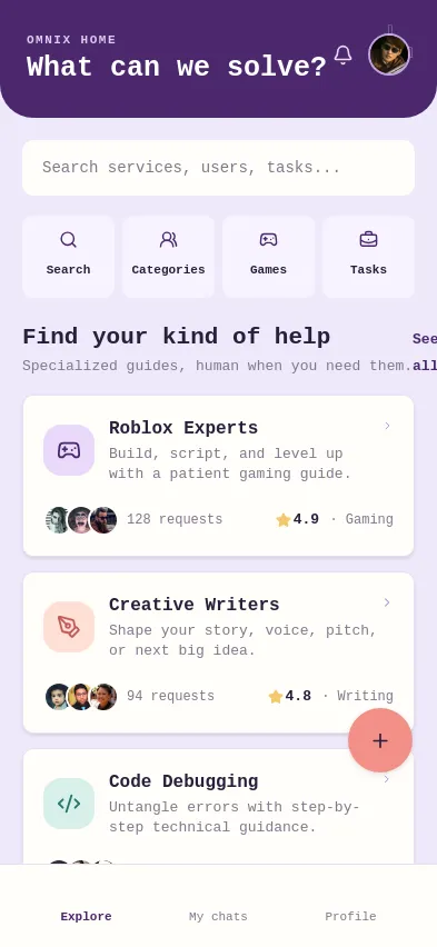 OMNIX Mobile App UI