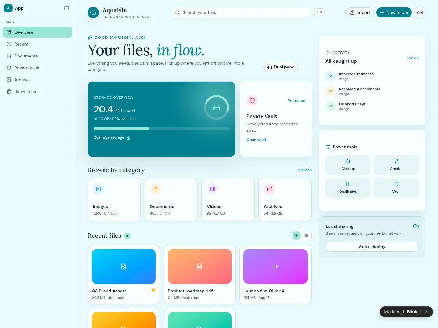 AquaFile Dashboard
