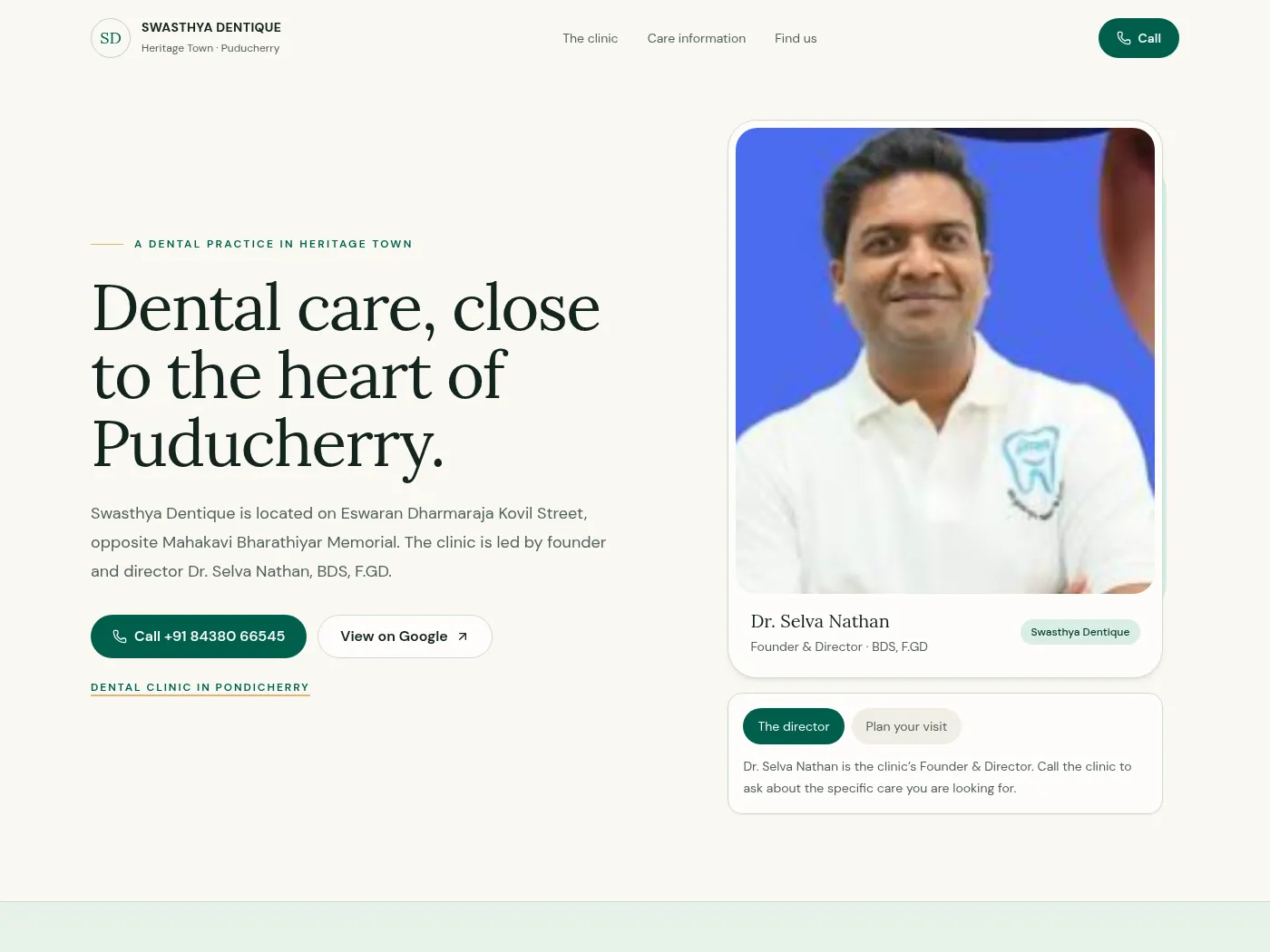 Swasthya Dentique Web Presence