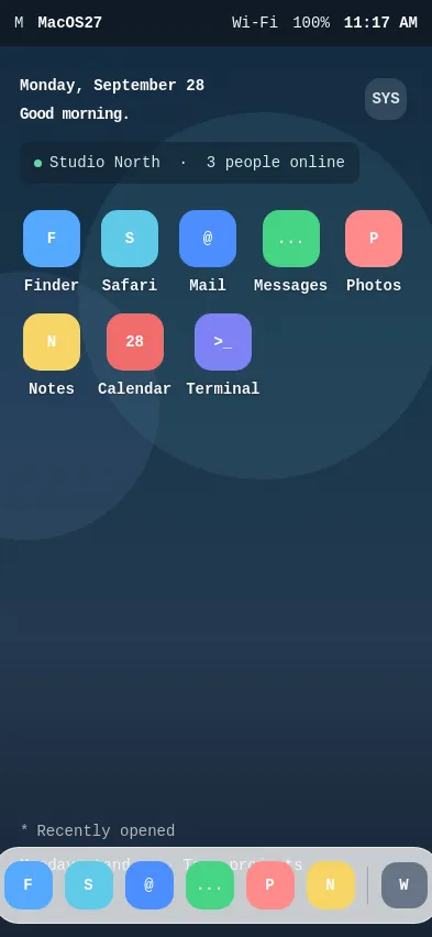 MacOS27 Mobile Simulator