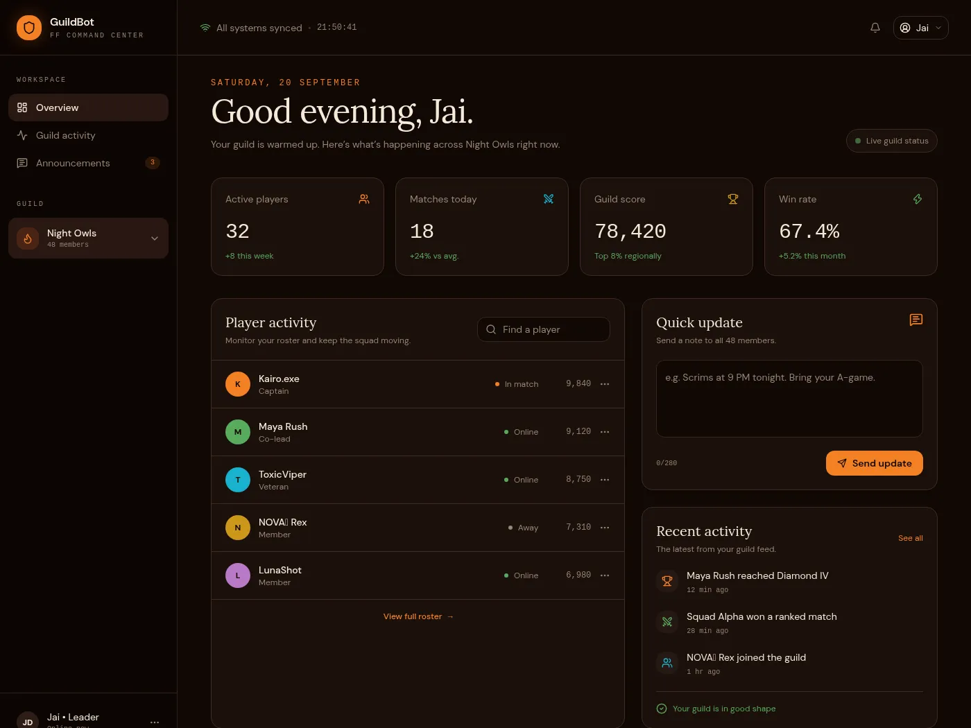 GuildBot for Free Fire