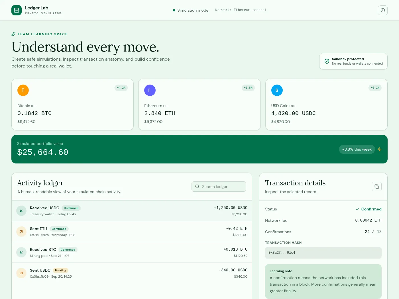Crypto Ledger Simulator