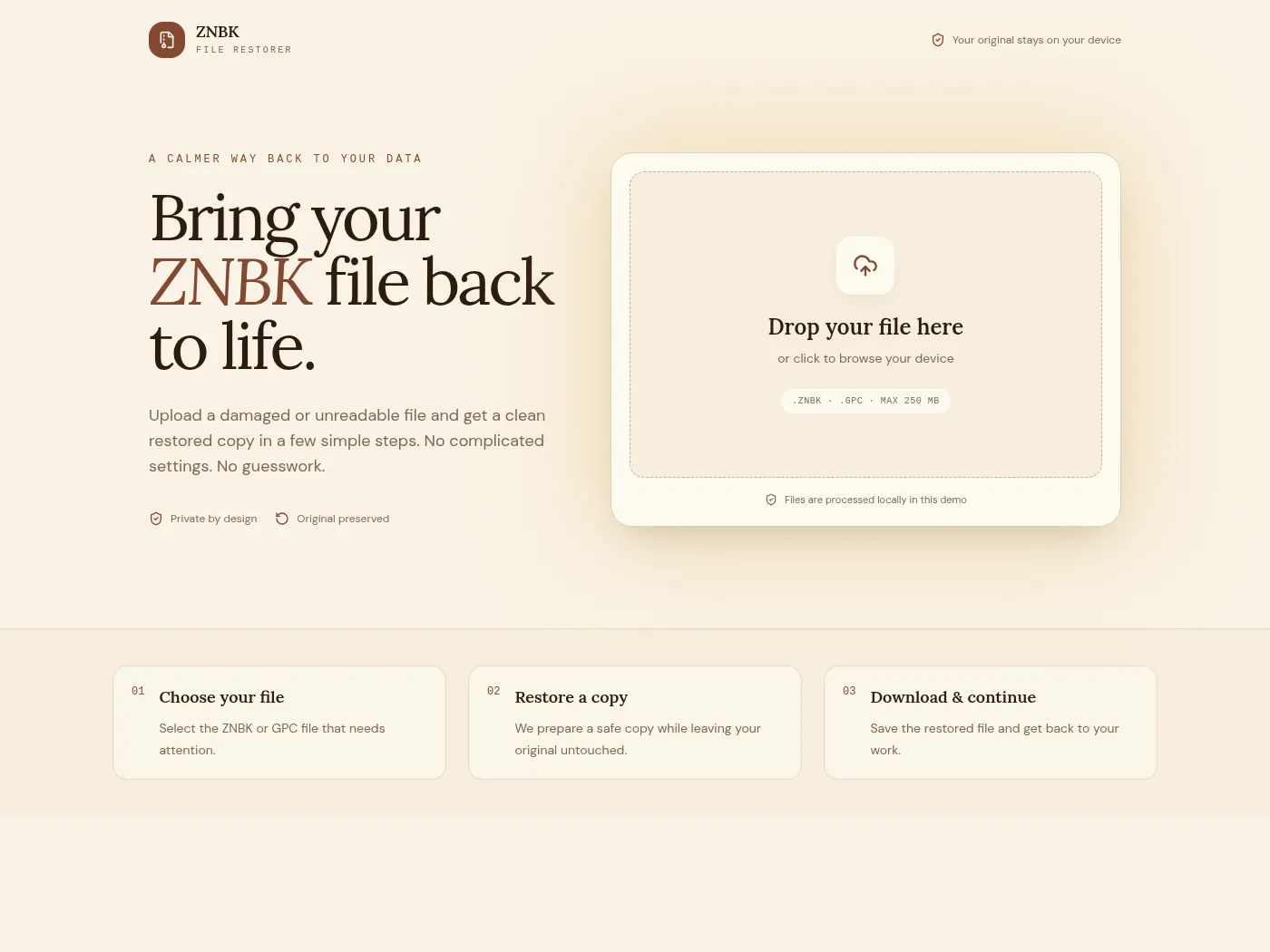ZNBK File Restorer