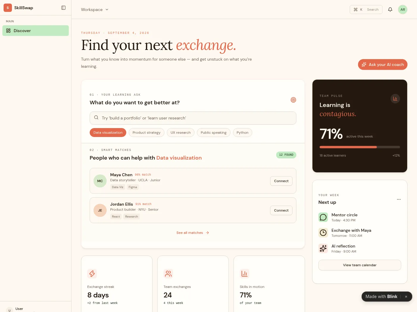 SkillSwap AI Network