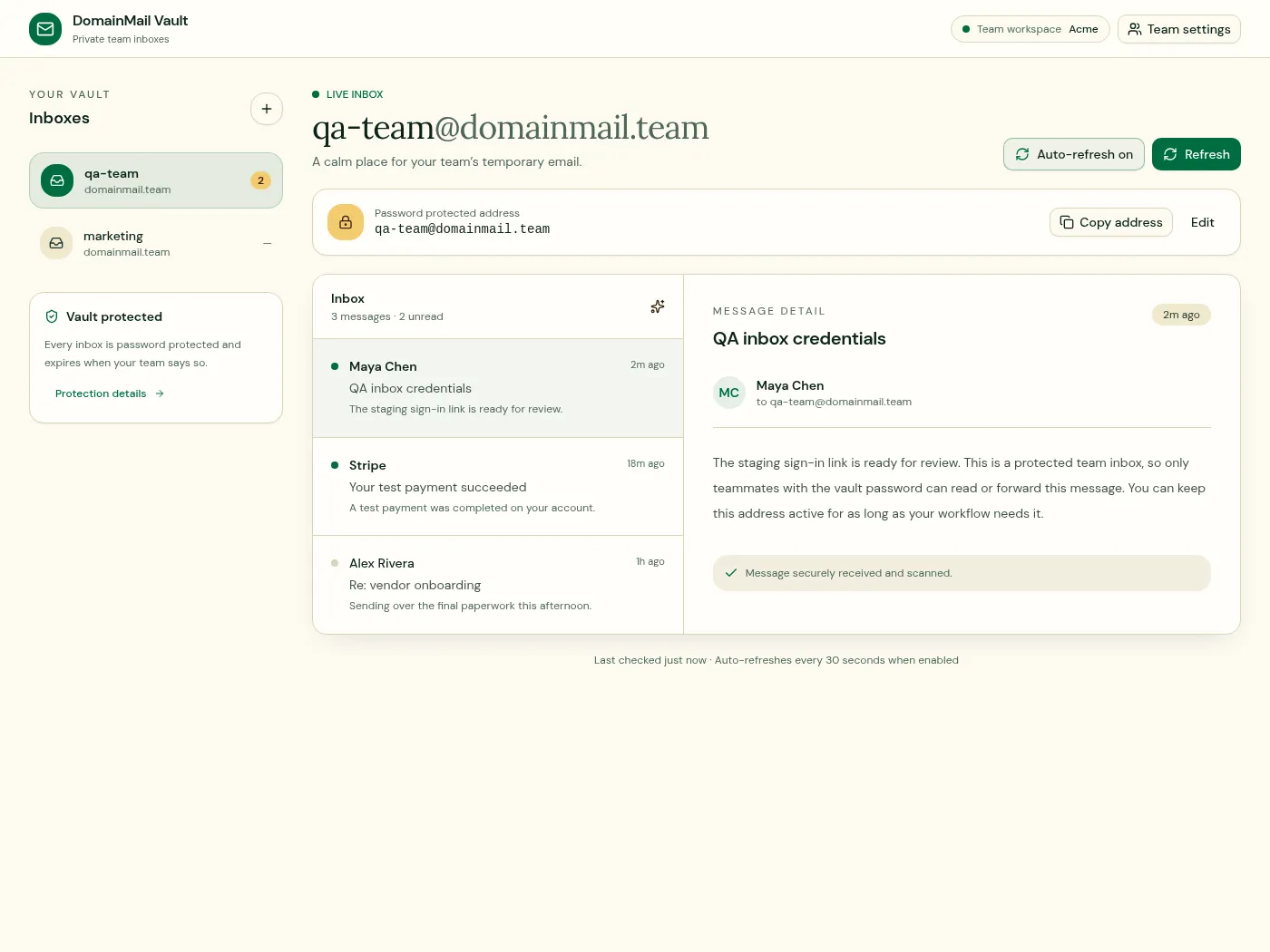 DomainMail Vault