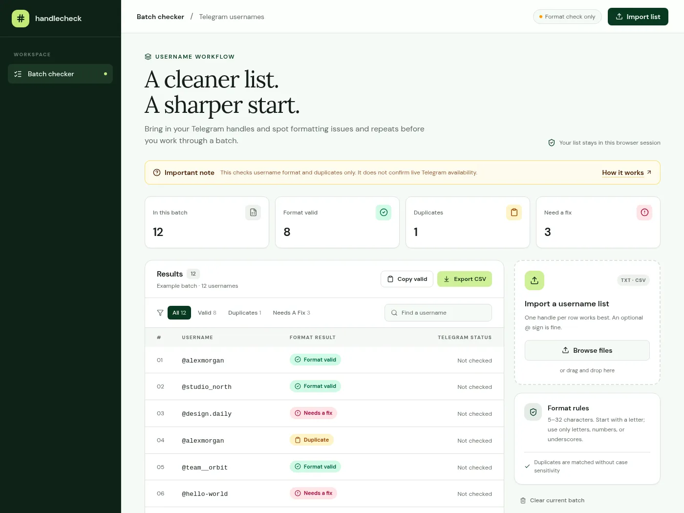 Batch Telegram Checker