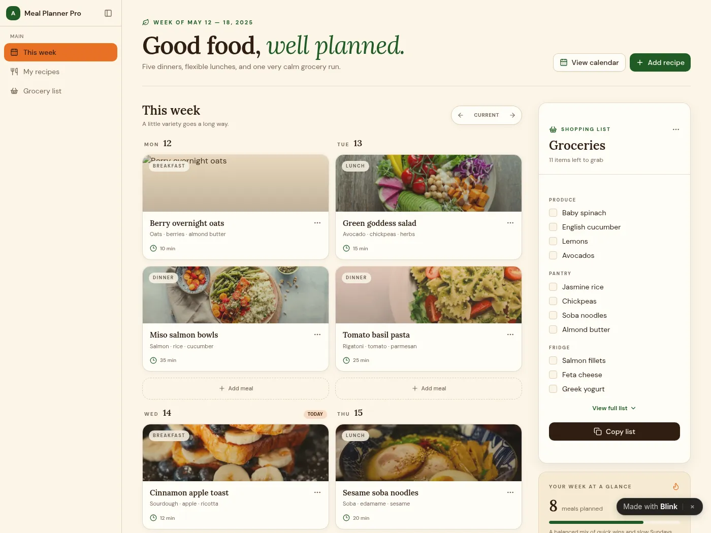 Meal Planner Pro