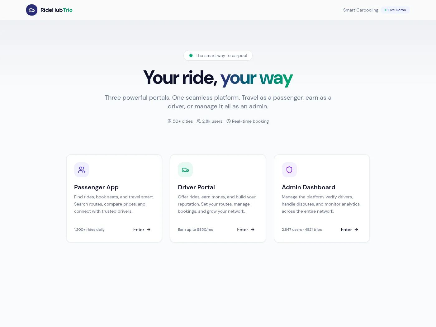 RideHub Trio Platform