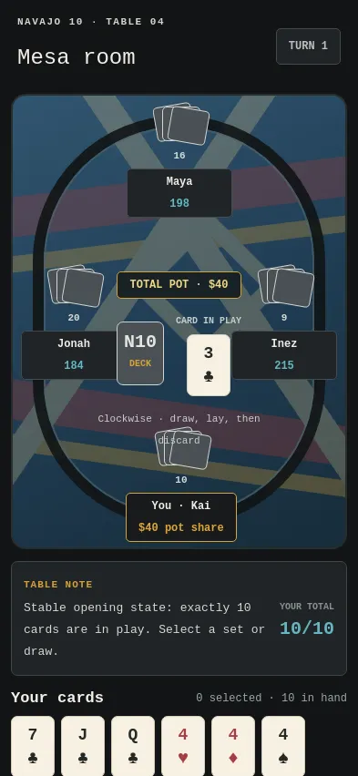 Navajo 10 Card Game