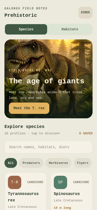 Galungs Prehistoric Dinosaurs