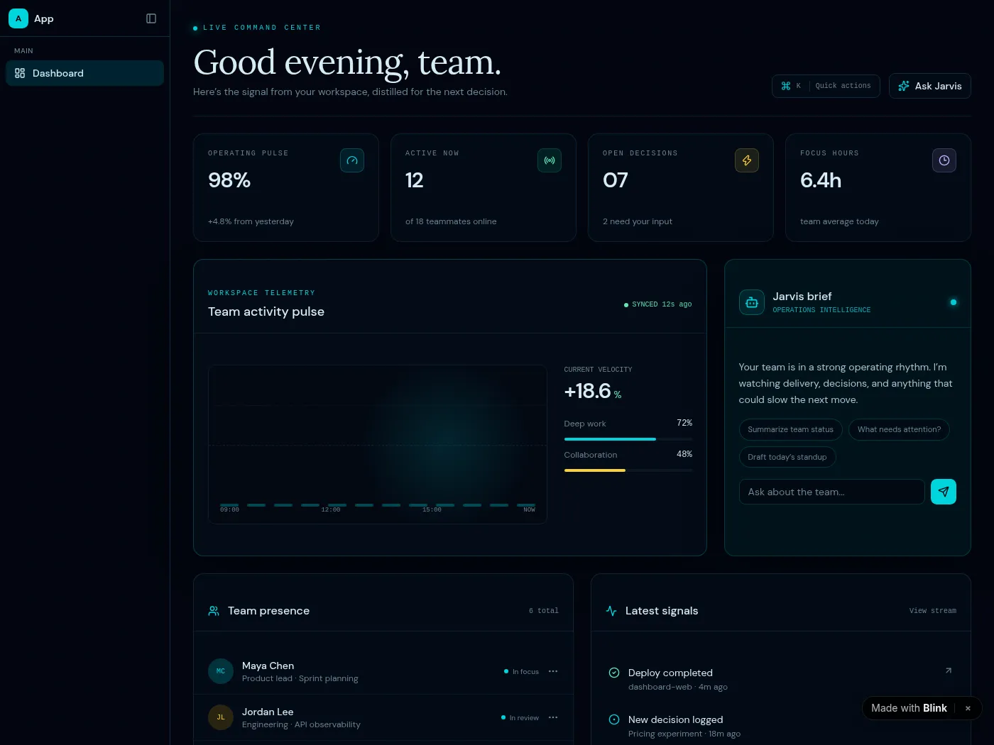 Jarvis Team Dashboard