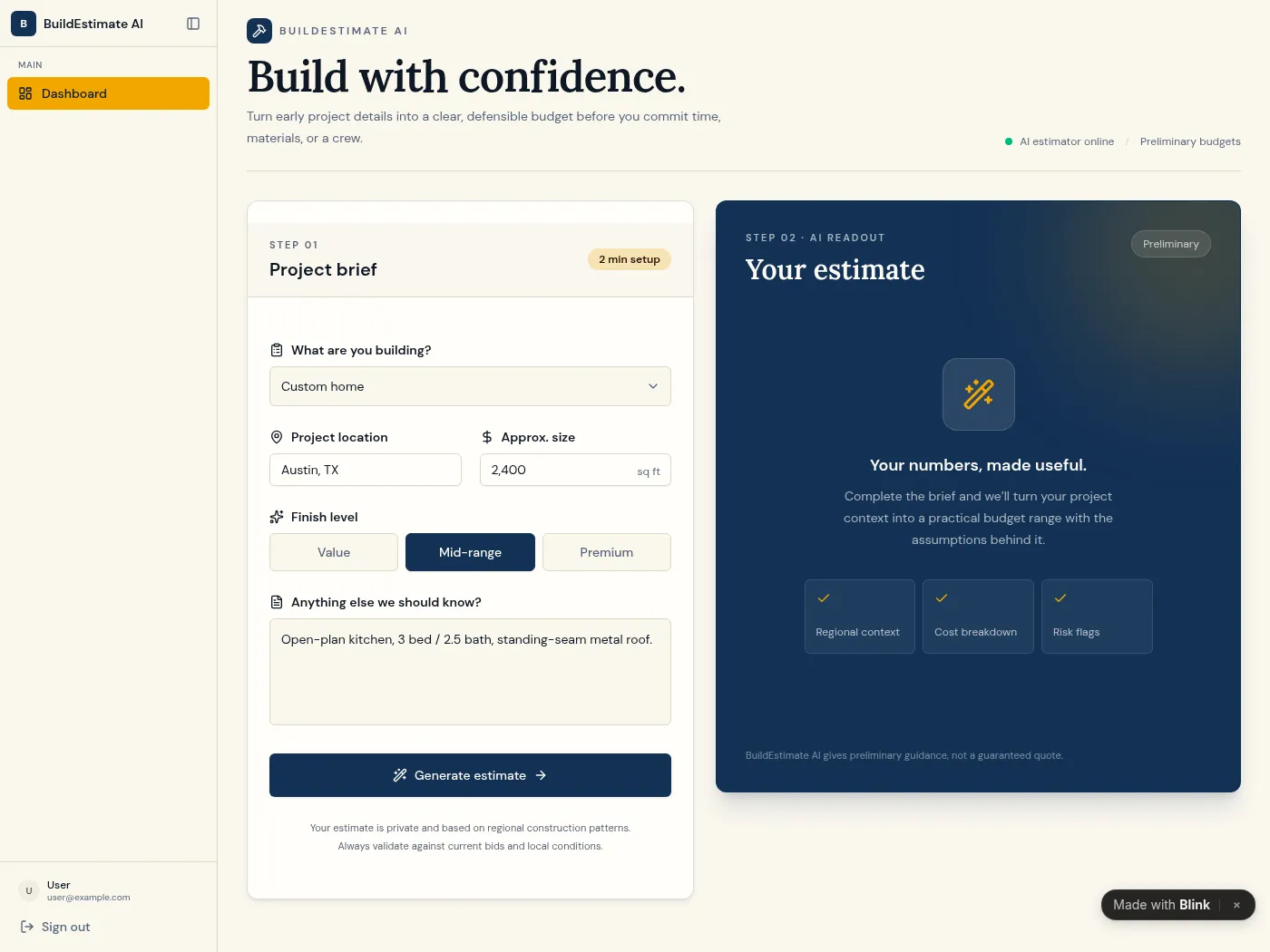 BuildEstimate AI