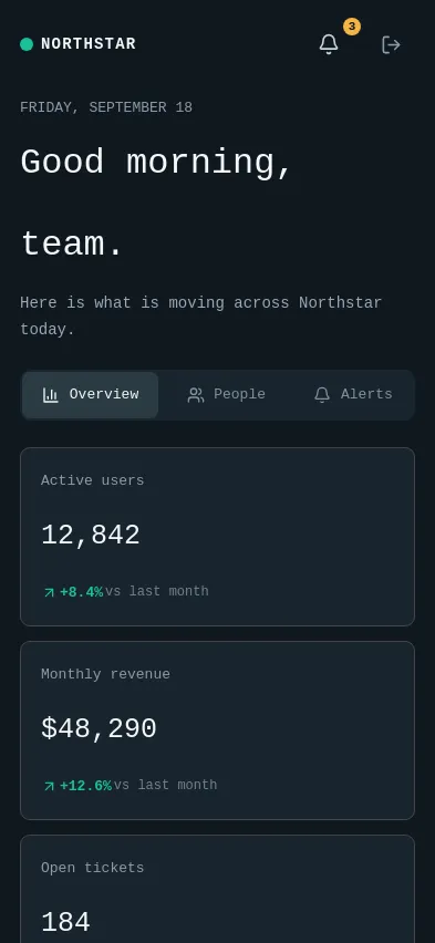 AdminPanel Mobile Dashboard