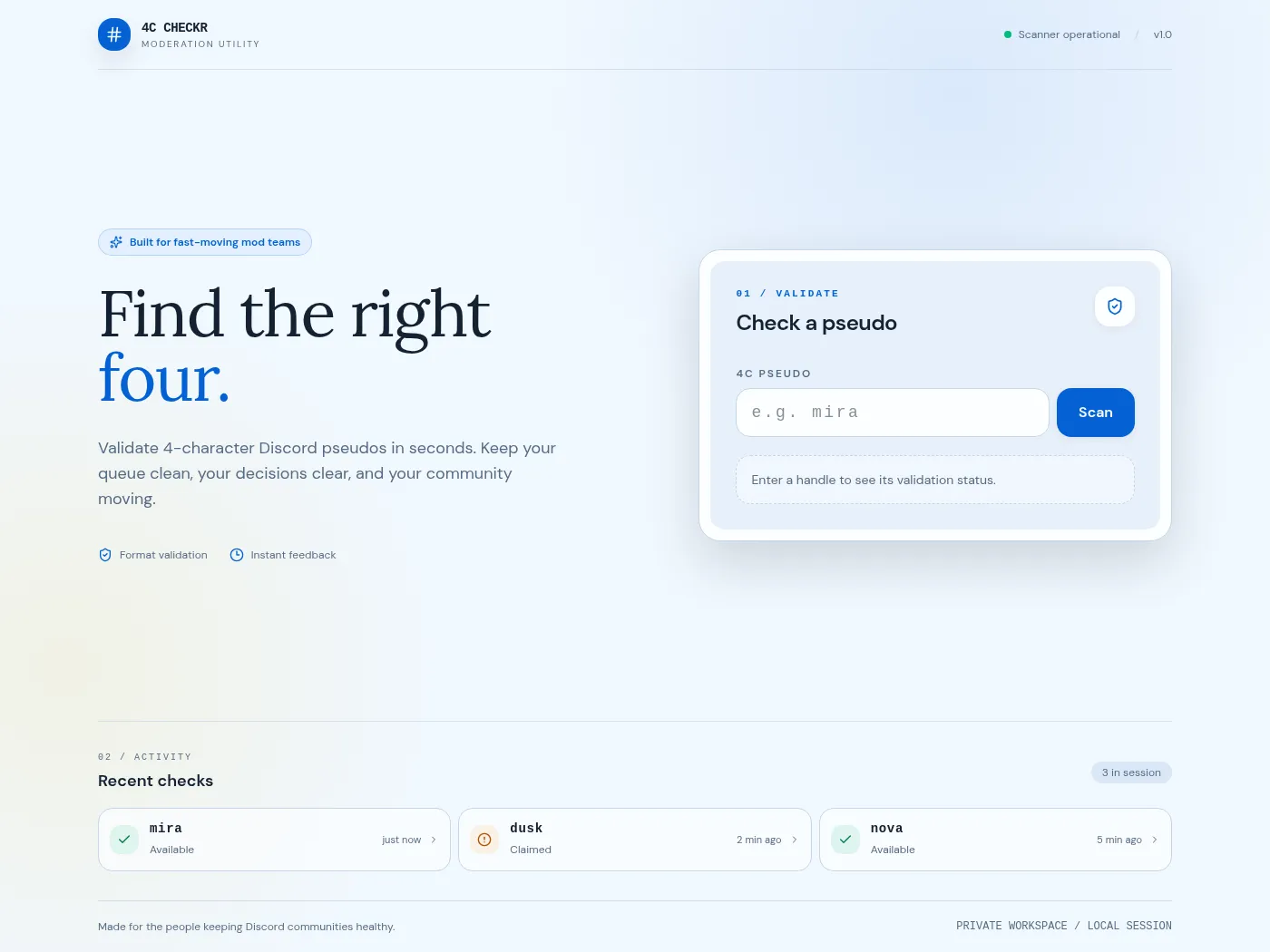 Discord 4C Checker