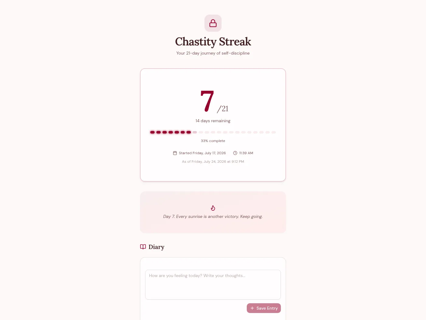 Chastity Streak Tracker