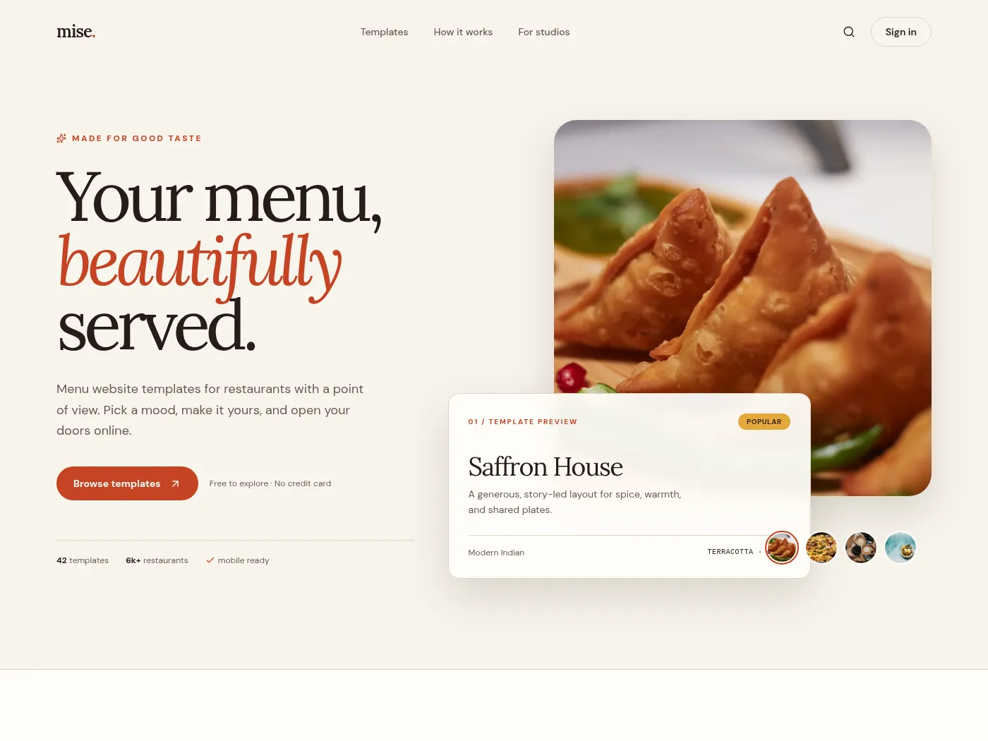 Menu Template Hub