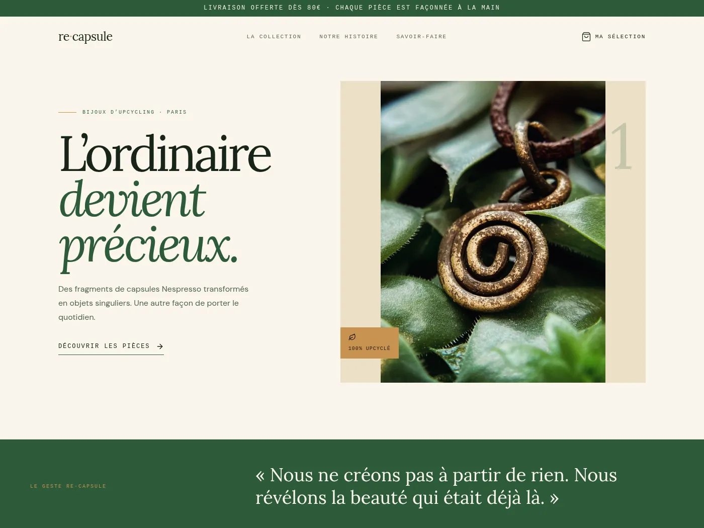 Bijoux Nespresso Recyclés