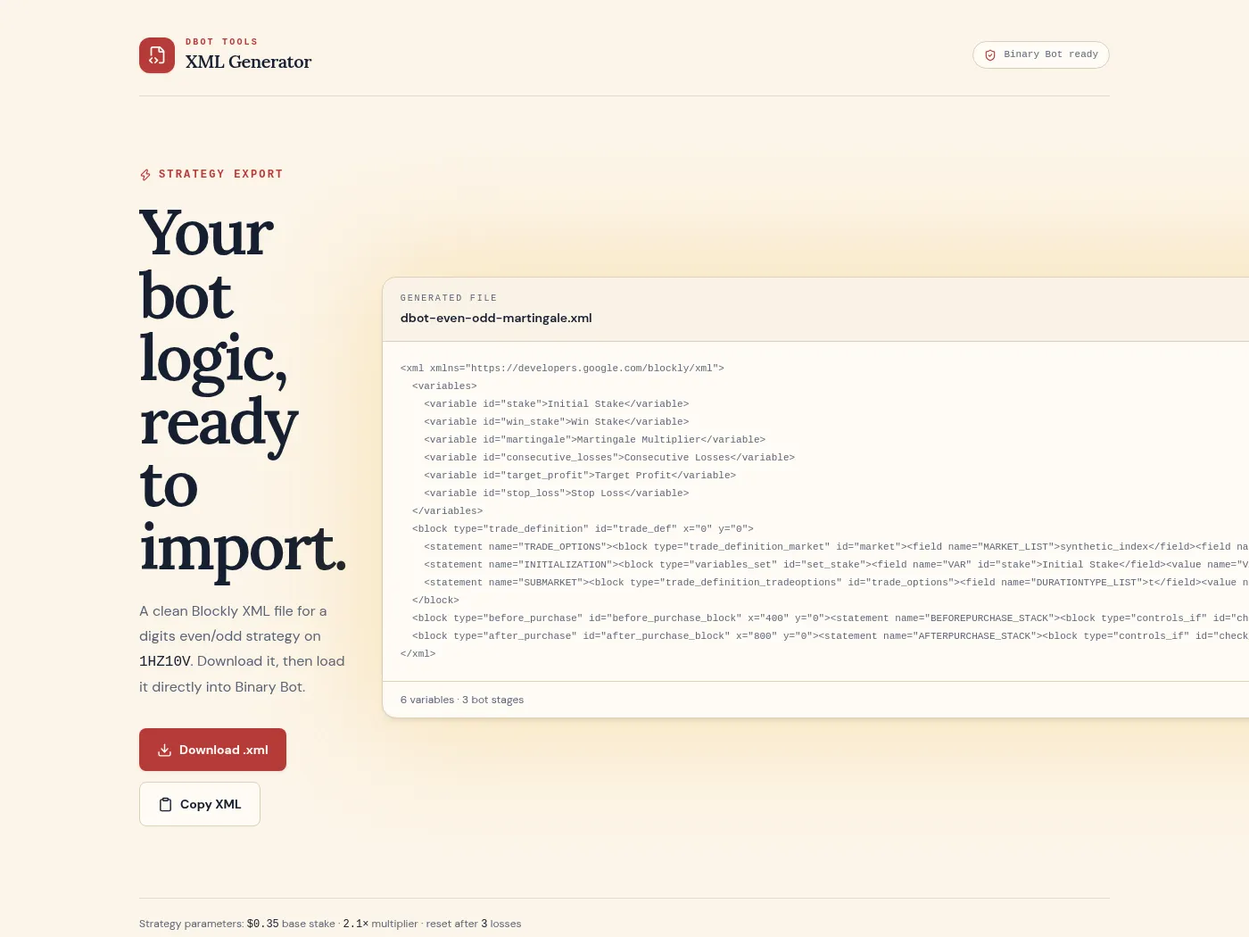 DBot XML Generator
