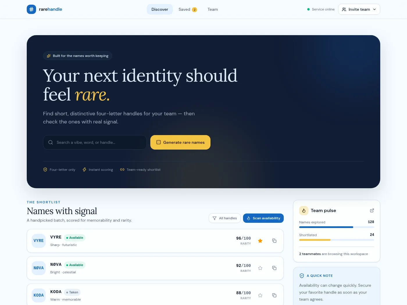 RareDiscord Handle Finder