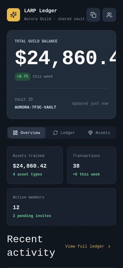 LARP Crypto Wallet Sim