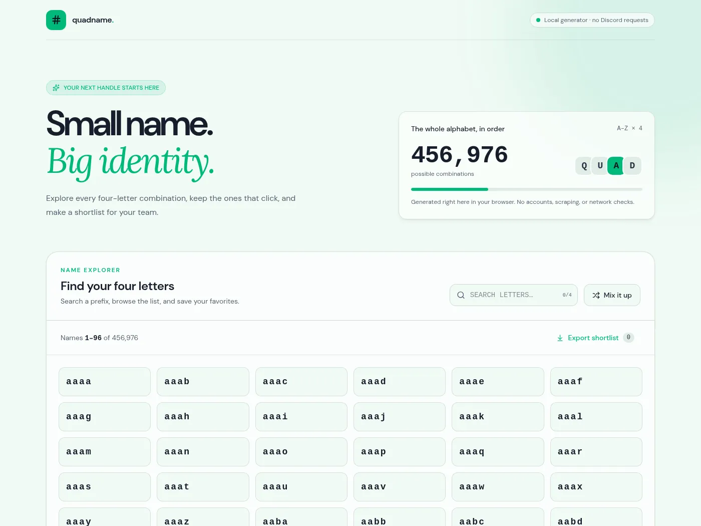 QuadName Finder