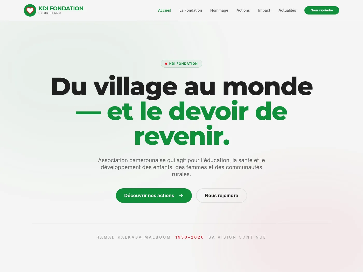 KDI Fondation Web Hub