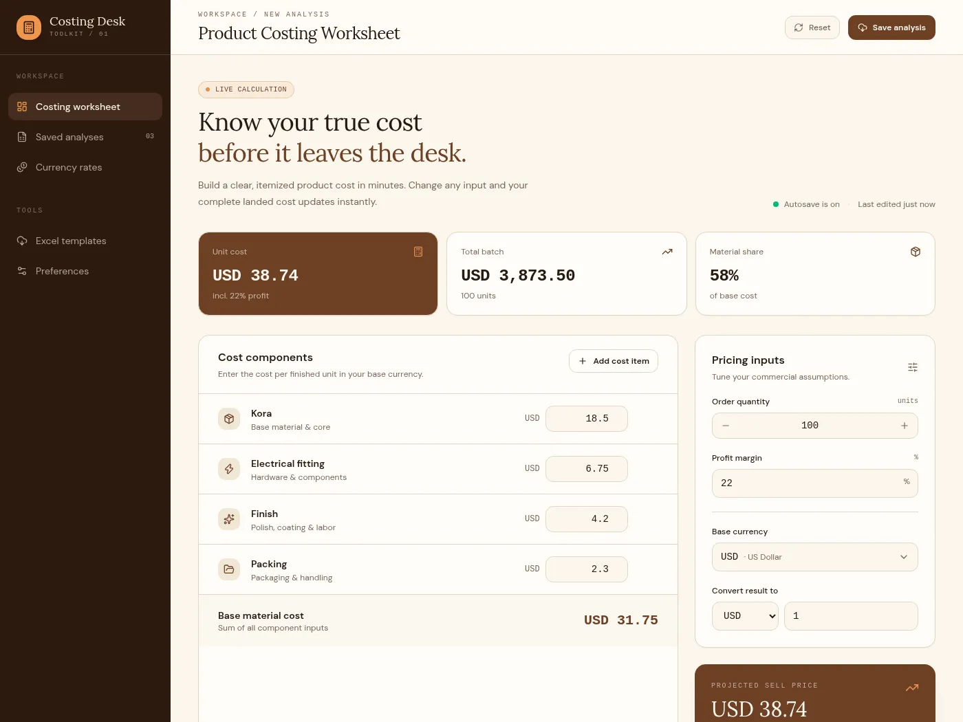 Product Costing Toolkit