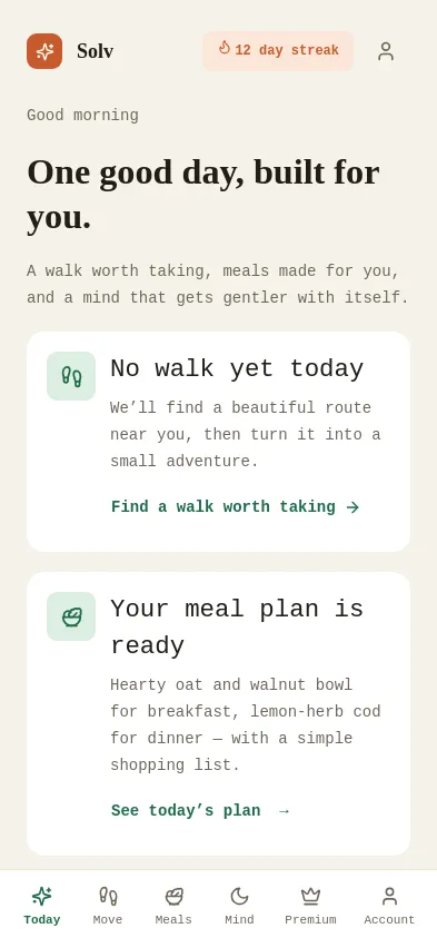 Solv Wellness App