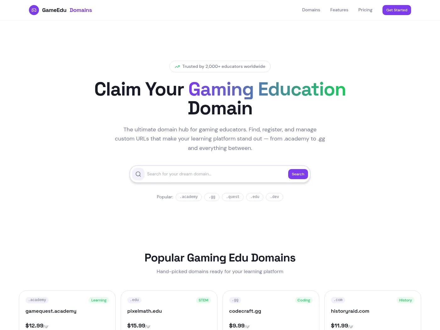 GameEdu Domains Hub