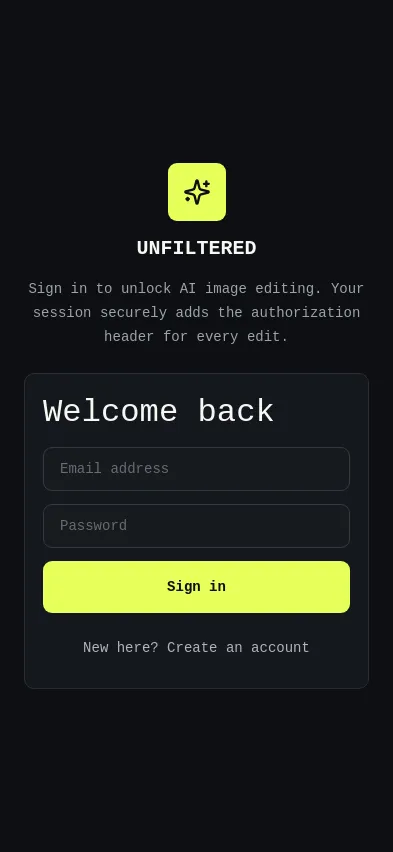 Unfiltered AI Photo Editor