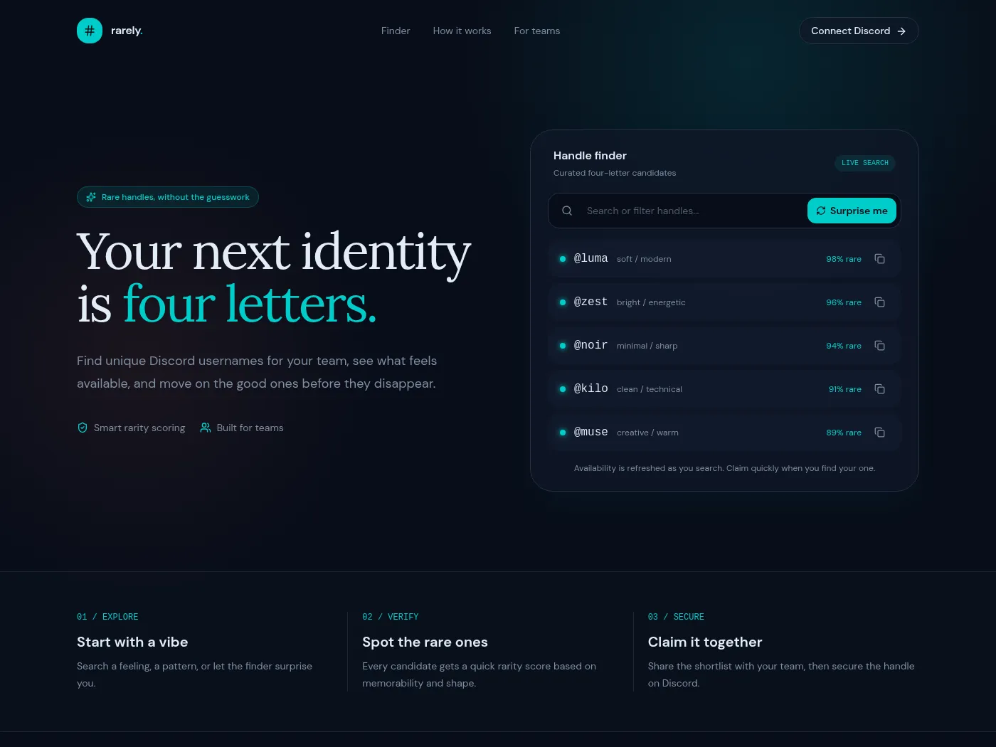 Rare Discord Handle Finder