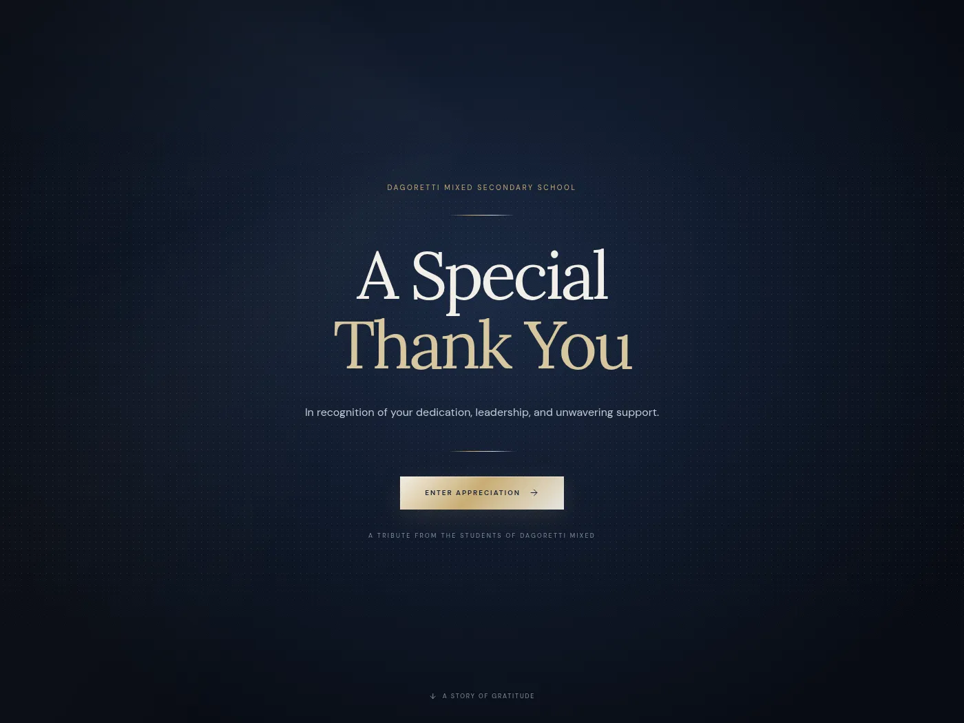 A Special Thank You