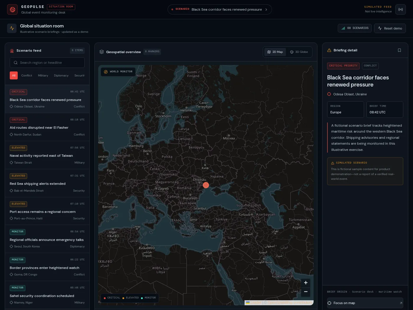 GeoPulse Map & Newsroom