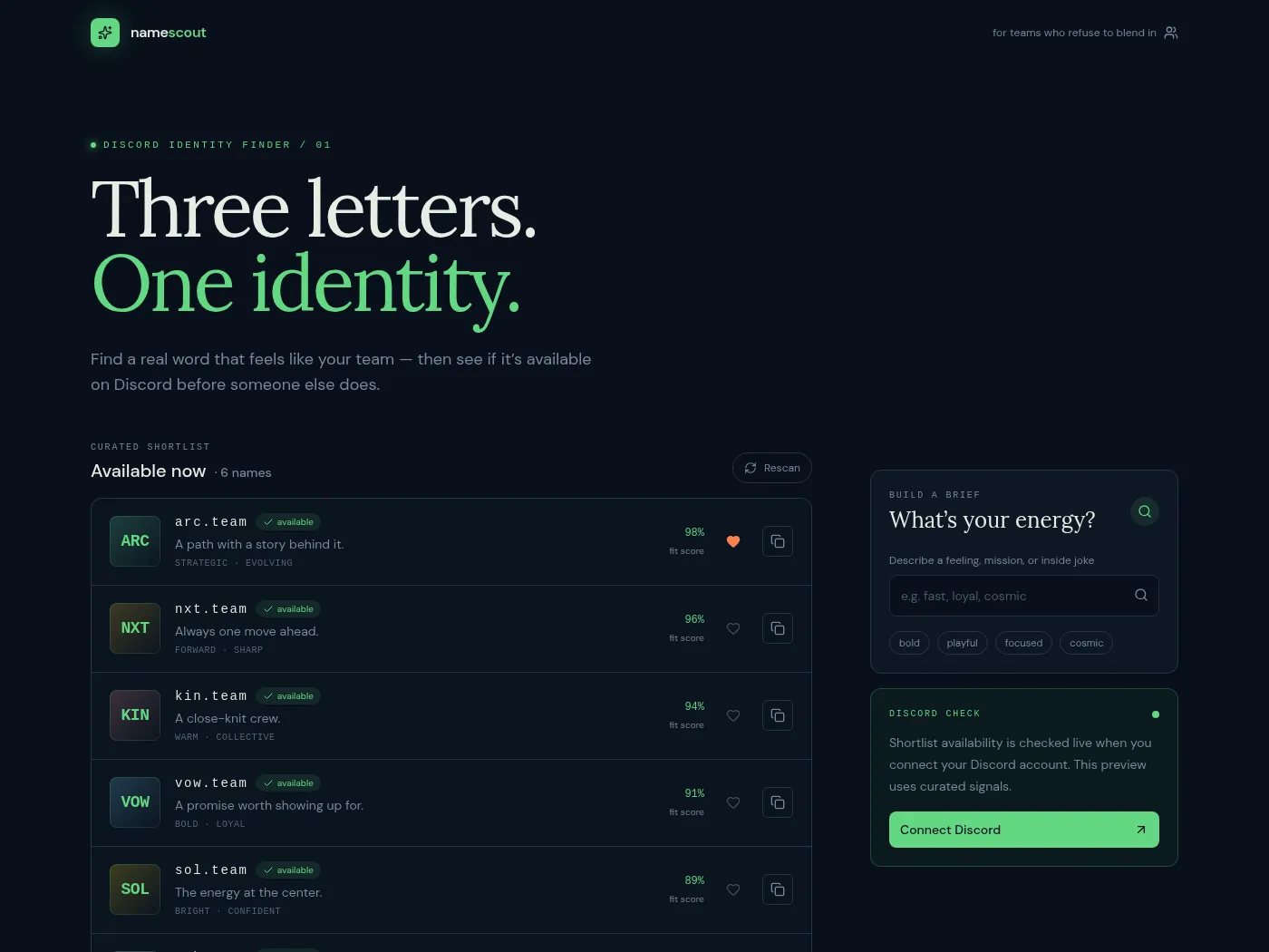 Discord Name Scout
